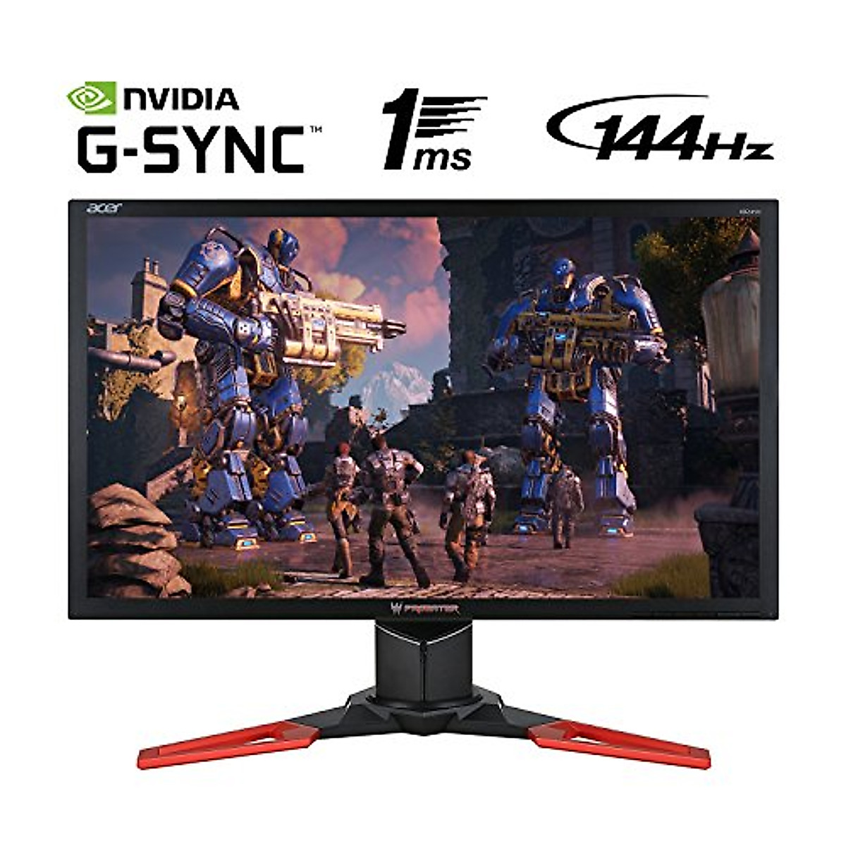 Acer Predator XB241H Bmipr 24-Inch Full HD 1920x1080 NVIDIA G-Sync Display, 144Hz, 2 x 2w speakers, HDMI & DP