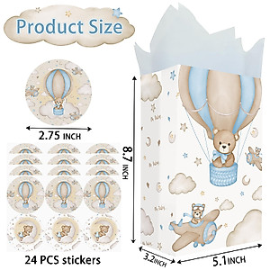 Outego 24 Teddy Bear Party Favor Bags Brown Bear Balloon Baby Shower Goodie Bags Balloon Bear Theme Baby Shower Bags Teddy Bear Baby Shower Decoration