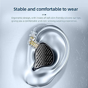 KZ x HBB PR2 in Ear Monitor Headphones 13.2mm Planar Magnetic Driver Noise Cancelling Headphones HiFi IEM Earphones for Musicians Audiophiles DJ, Detachable 2pins Cable (No mic, Black)