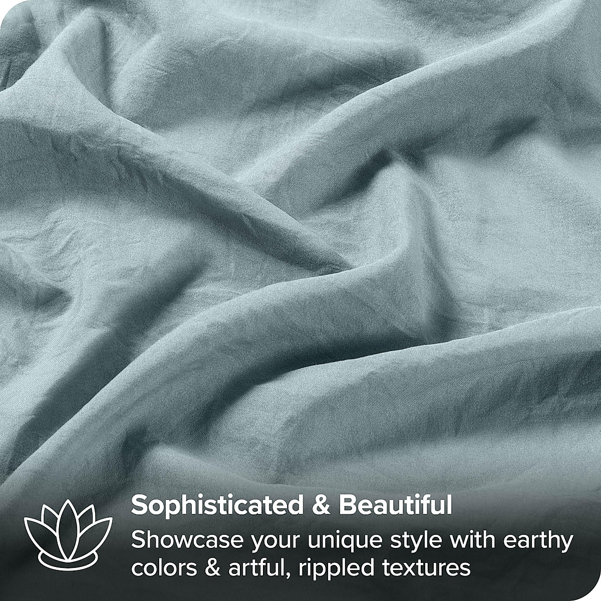 Bare Home Washed Full Sheet Set - Premium 1800 Ultra-Soft Microfiber Bed Sheets - Double Brushed - Hypoallergenic - Stain Resistant (Full, Washed Slate)