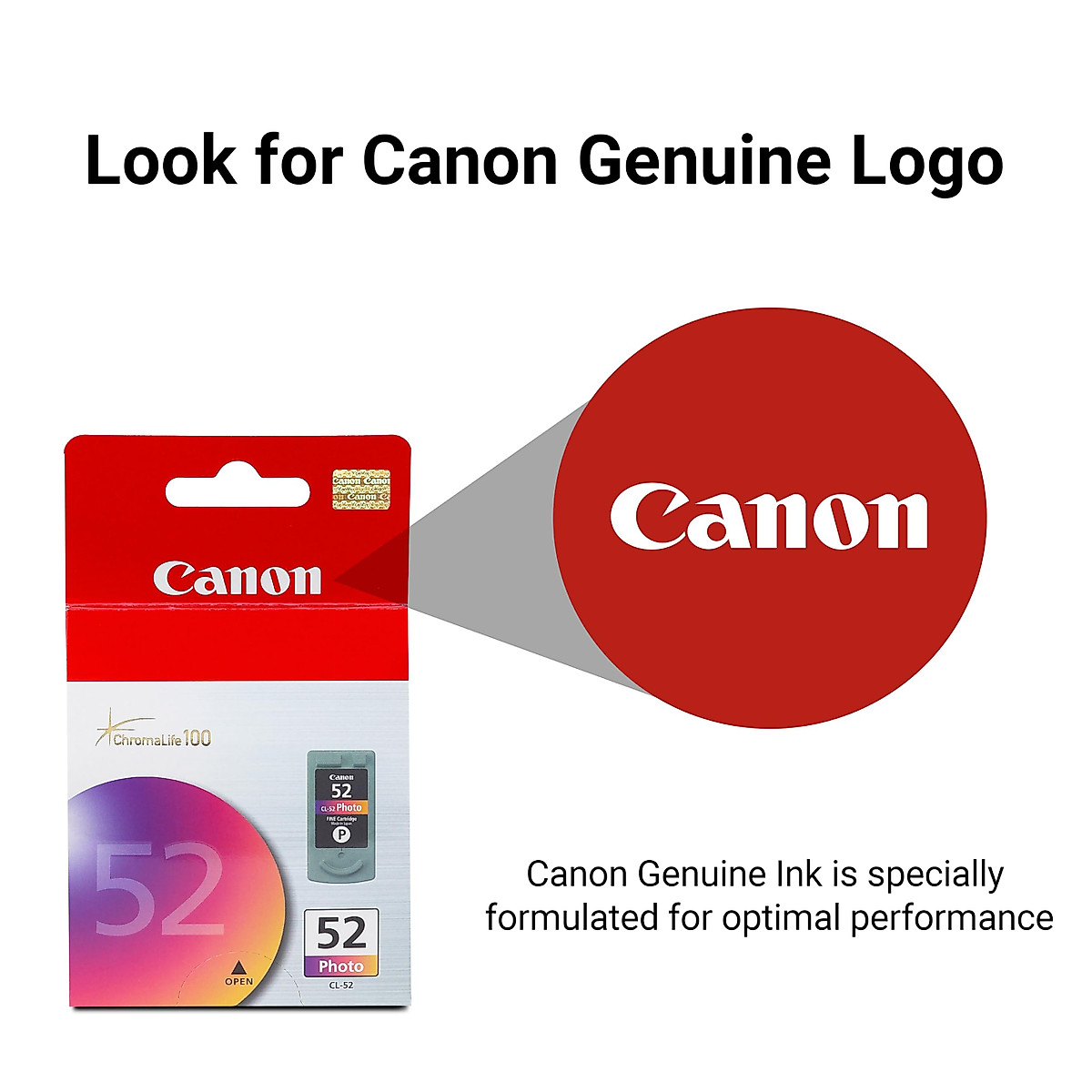 Canon 0619B002 CL-52 Photo Ink Cartridge, Compatible to iP6310D/iP6220D and iP6210D