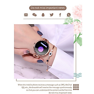 Smart Watches for Women Android Phone for Samsung IOS iPhone, IP67 Waterproof Smartwatches w/Blood Pressure Monitor, Bluetooth Activity Fitness Tracker Wristband Pedometer for Sleep, Silver
