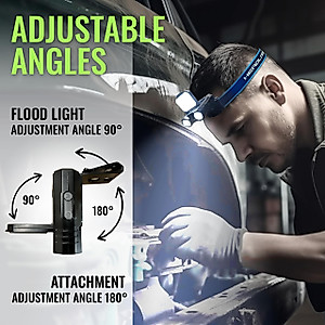 AVANTO Cap Light, Original, USB-C Rechargeable Clip On Flashlight, Molle Compatible Shoulder and Vest Light, USB-C Rechargeable, Hard Hat Lights Clip On, Hands Free Flashlights