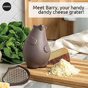 OTOTO Barry The Bear Box Cheese Grater - Compact Stainless Steel Grater, Kitchen Grater, Cheese Shredder, Vegetable Grater, Food Grater & Shredder - Fun Kitchen Gadget