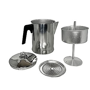 Mirro 9 cup Aluminum Coffee Percolator for indoor and outdoor, Camping Use, Silver (MIR-50021)