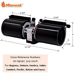 910-157/P Fireplace Blower Motor for Regency Wood Stove, Osburn, Nordica, Valley Comfort, Rotom and Fasco, 910-157/P Regency Blower Motor Fan Replacement Parts for Rotom R7-RB167, HI300, I2100M.