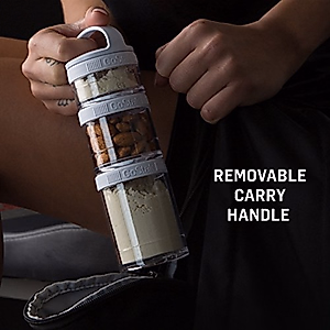 BlenderBottle GoStak Twist n' Lock Storage Jars, 4-Piece Starter Pak, Green