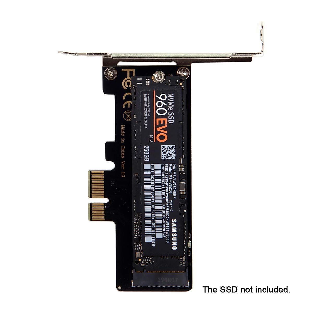 JSER NVME to PCI-E 4.0 Low Profile PCI-E 3.0 x1 Lane to M.2 NGFF M-Key SSD Nvme AHCI PCI Express Adapter Card