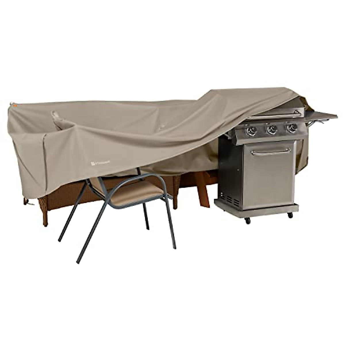 Classic Accessories Storigami Water-Resistant 140 Inch Easy Fold Patio Furniture Cover, Goat Tan, Patio Furniture Covers