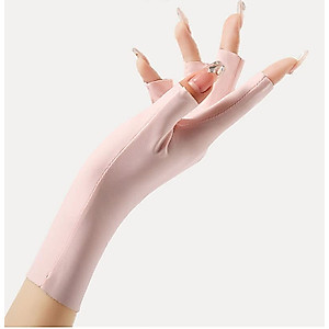 Vikodah Women Fingerless Gloves Summer UV Protection Gloves Cool Ice Silk Gloves Sun Block Driving Gloves Unisex