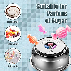 Jinnce Cotton Candy Machine,Homemade Cotton Candy Maker for Birthday Party,Christmas Gift for Kids,Portable Candy Floss Machine with 10 Cones and Sugar Scoop (Blue) (B400-pink)