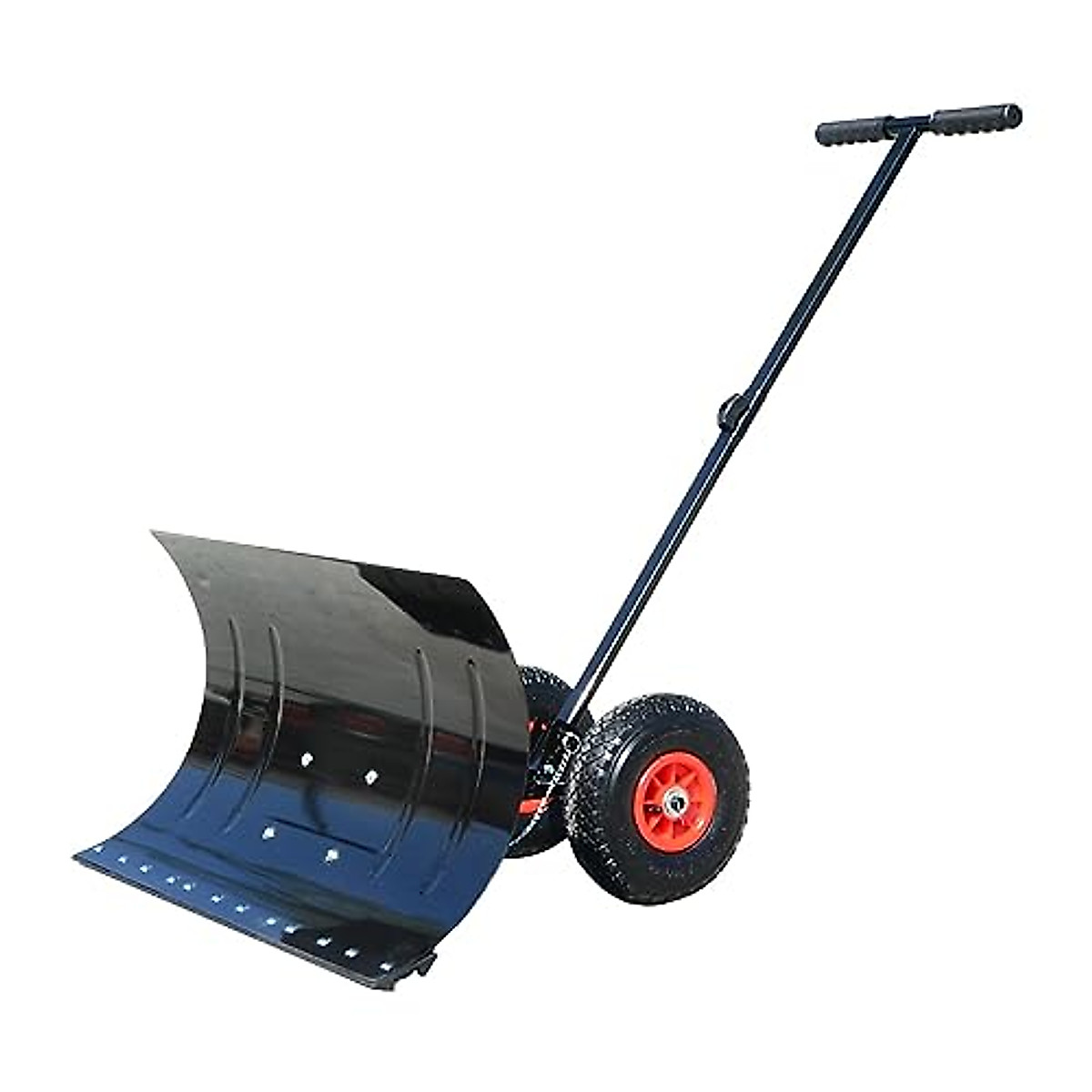 Generic Wheeled Snow Pusher Snow Plow Outdoor Sleigh Rolling Removal Tool Winter Snow Pusher for Park Sidewalk Doorway Walkways, Wheels 74x42cm