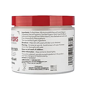THAYERS Original Witch Hazel Astringent Pads with Aloe Vera Formula, 60 Count
