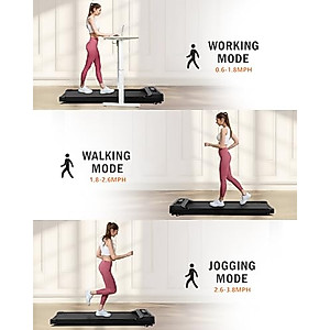 Walking Pad Treadmill Under Desk,Walking Pad with Incline for Office Home,265 lbs Capacity Portable Mini Treadmill, 2.5HP 2 in 1 Walking Jogging with Remote Control, LED Display