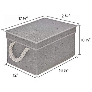 StorageWorks Closet Storage Bins with Clear Window 3 pack, 32L Storage Bins with Lids, Decorative Storage Boxes with Lids and Soft Rope Handles 3 pack