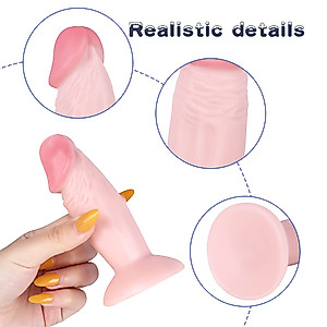 Small Dildo,4.3 in Soft Small Anal Plug,Beginner Anal Dildo Ease Training Adults Sex Toy for Women Men.Multifunctional Sex Toy Games(Flesh)