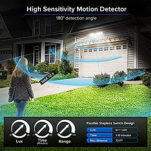 SANSI 45W Motion Sensor Outdoor Light 6000LM Flood Lights Outdoor., 5000K Dusk to Dawn Security Light,4 Modes,320°Wide Angle Illumination for Garage Yard Patio Bright Pro Series Wired Not Solar