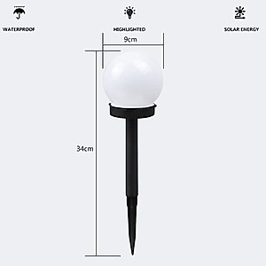 ZHUANYIYI 3 Pieces, Outdoor Solar Ball Lawn Lamp, Waterproof Landscape Lamp for Garden Lighting, Home Garden Pavement Decoration Street Lamp