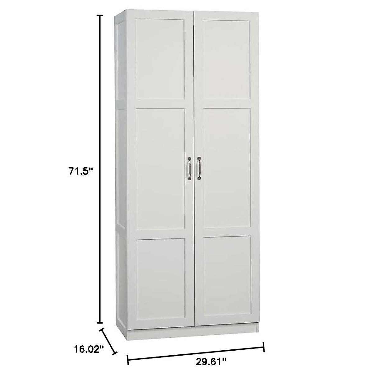 Pemberly Row 29" W Traditional Style Storage Cabinet, Pantry Cabinet, Linen Cabinet with Shelves in White