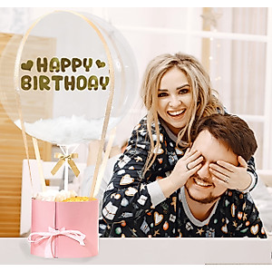 Surprise Gift Box for Women with Bobo Balloon & Letters for Happy Birthday, Mother’s Day, Valentine's Day, Anniversary. Premium Present with Mock Flowers for Mom, Wife, Girlfriend, Sister, Pink