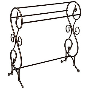 King's Brand Antique Style Pewter Finish Towel Rack Stand