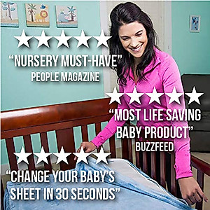 QuickZip Crib Sheet Set - Faster, Safer, Easier Baby Crib Sheets - Includes 1 Wraparound Base & 1 Zip-On Crib Sheet - White 100% Cotton - Fits All Standard Crib Mattresses