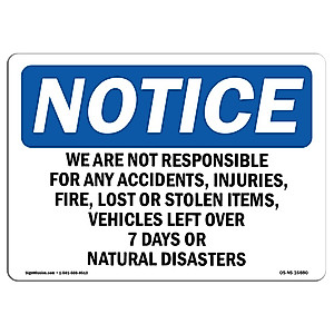 OSHA Notice Sign - Office Drop Box | Rigid Plastic Sign | Protect Your Business, Construction Site, Warehouse & Shop Area | Made in The USA