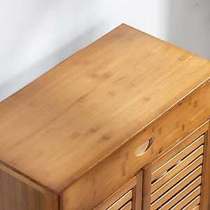 Shoe Cabinet with 2 Doors for Entryway, 4 Tier Shoe Storage Cabinet, Freestanding Shoe Rack Storage Organiz for Closet, Living Room, Bedroom