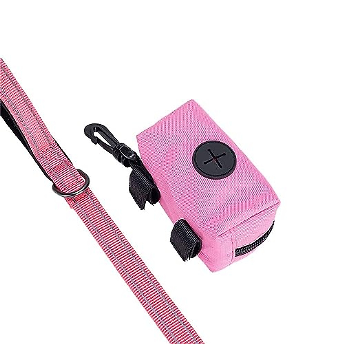 EXCELLENT ELITE SPANKER Strong Durable Nylon Dog Training Leash Traction Rope 5 Feet Long 3/4" Wide with Poop Bag Holder for Small Dogs(Pink)