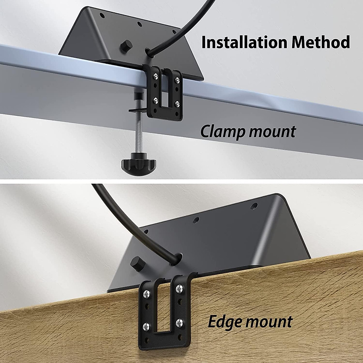 Electriduct Edge Mount Nightstand Charger 6 Amp 1 USB-C Charging Port + 3 USB-A Charging Ports, 3 AC Power Strip Outlets Clamp Desk Power Center - Black