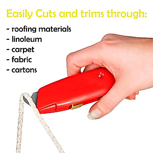 WEUPE Hook Blade Utility Knife with 5 Utility Hook Blades, Carpet Knife, Shingle Cutter Roofing Knife, Made in USA