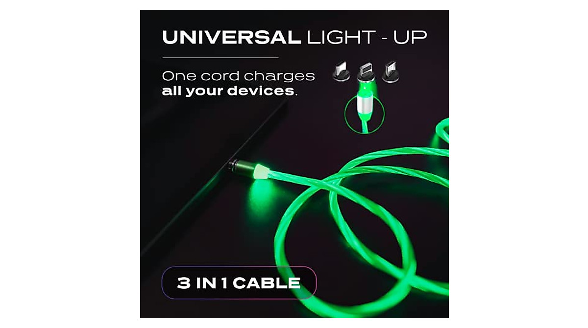 Statik GloBright LED Light-Up Charging Cable - Fast, Durable & Universal