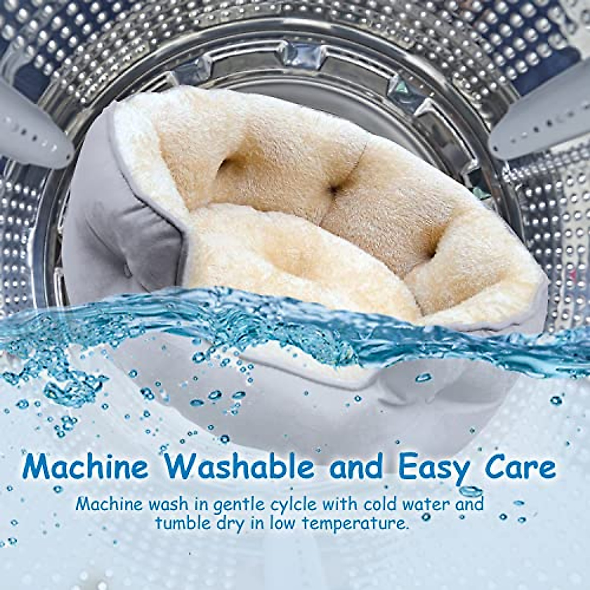 JOJHDR Pet Bed for Dog and Kitten, Soft and Durable Round Puppy Bed with Removable Cushion and Waterproof Oxford Bottom 28 Inch