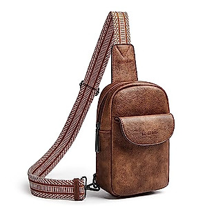 Imperial HORSE Small Fanny Packs Sling Bag for Women Crossbody, Crossbody Bags for Women Men, Belt Chest Bag Waist Packs for Women for Shopping Travel, 1-2 Brown