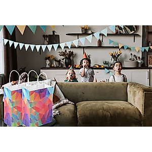 RELYRUNK Small Party Favor Bags with Handles Bulk 24 Pieces 6 x 3.15 x 8.2 Inches, Christmas Holiday Birthday Baby Shower Rainbow Gift Bags Various Sizes
