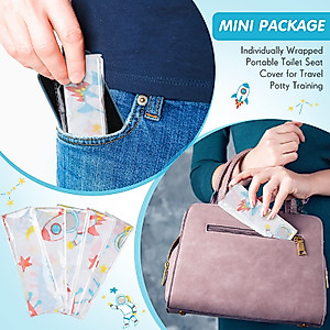 20 Pcs Disposable Toilet Seat Covers Waterproof Extra Large Seat Covers for Kids, Individually Wrapped Portable Toilet Seat Cover for Travel, Toddlers Potty Training in Public Restrooms