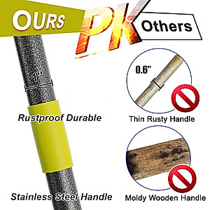 Lawn Leveling Rake, 5 FT Adjustable Long Handle Level Lawn Rake, Black Heavy Duty Level Lawn & 1 Inch Diameter Stainless Steel Handle Lawn Leveler Rake, Lawn Leveler Tool for Soil Grass Golf Field