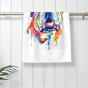 Colorful English Bulldog Microfiber Absorbent Towel 27.5 15.7 in