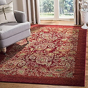 SAFAVIEH Lyndhurst Collection Area Rug - 6' x 9', Red & Multi, Traditional Paisley Design, Non-Shedding & Easy Care, Ideal for High Traffic Areas in Living Room, Bedroom (LNH224B)