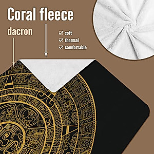 Maya Aztec Calendar Hoodie Blanket Wearable Throw Blankets Warm Air-conditioning Quilt for Baby Kids Adults 51x59in