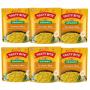 Tasty Bite Organic Turmeric Rice, 8.8 Ounce, Pack of 6, Ready to Eat, Microwavable, Vegetarian, Gluten-Free