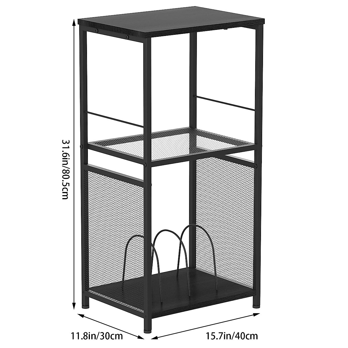CADUKE Vinyl Record Stand 3 Tier Record Player Stand with Vinyl Storage Turntable Stand with Shelf Black Record Player Table Industrial Vinyl Record Player Display Stand for Living Room Bedroom