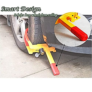 Zento Deals Security Tire Clamp - Heavy Duty Anti- Theft Vehicle Wheel Lock for Car Trailer