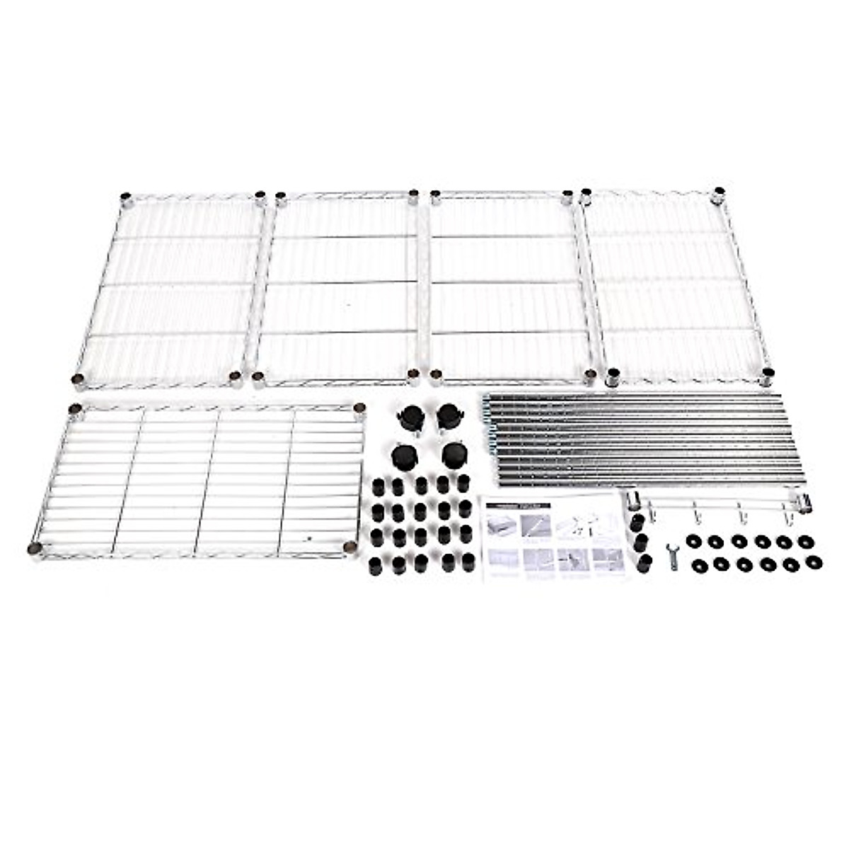 BATHWA 5-Tier Wire Shelving Unit on Wheels, Heavy Duty Rolling Shelving Rack, Chrome Shelves for Bathroom, Kitchen, Living Room