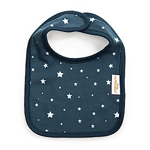 Little Muffincakes Baby Bibs 3 Pack Cotton Blend Hook-and-Loop Closure - Astronaut and Rocketships (Ashton) Newborn & up, Blue, Small