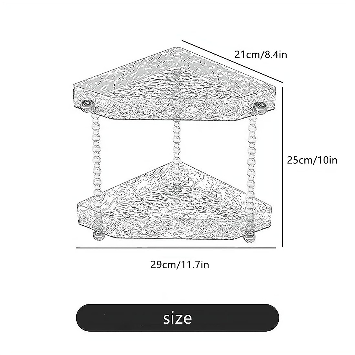 BEENIFIC Corner Bathroom Counter Organizer,Vanity Skincare Perfume Organizer Tray,Makeup Organizer Countertop,Bathroom Storage Corner Shelf