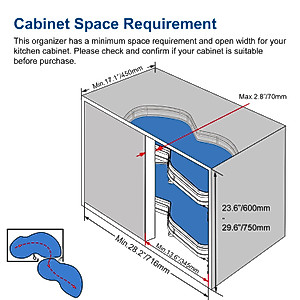 VADANIA Right Swing Pull Out Organizer for 32" Blind Corner Kitchen Cabinet, 2 Tiers Swing Tray, Soft Close, Right Handed Open