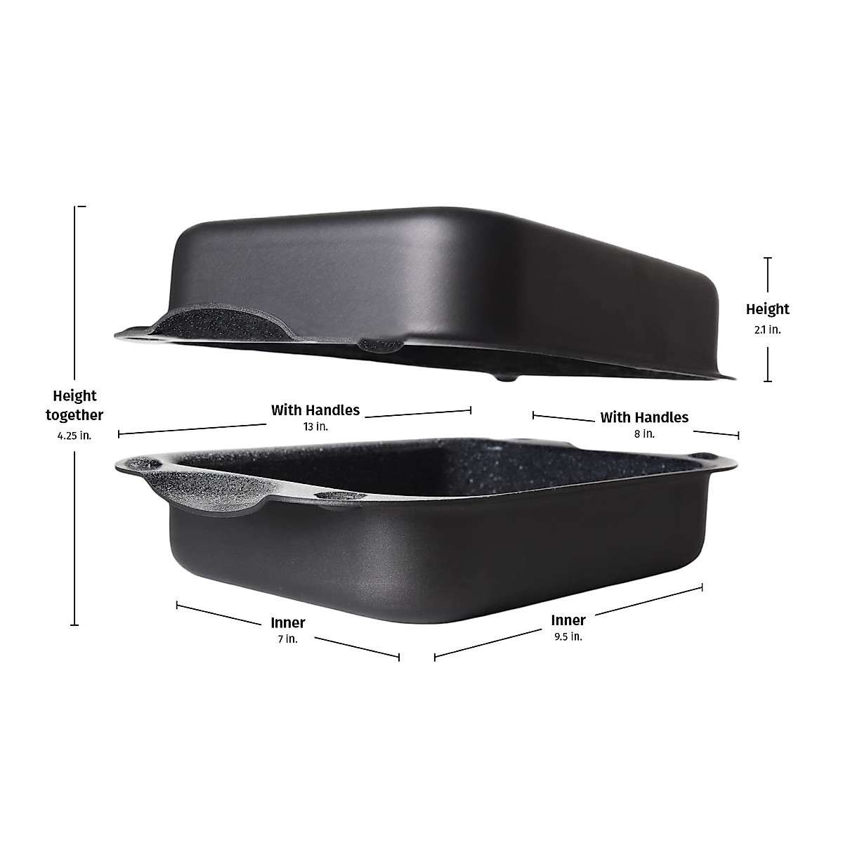 DaTerra Cucina Covered Roaster - With Natural Nonstick Ceramic Coating, Safe For StoveTop and Oven Use