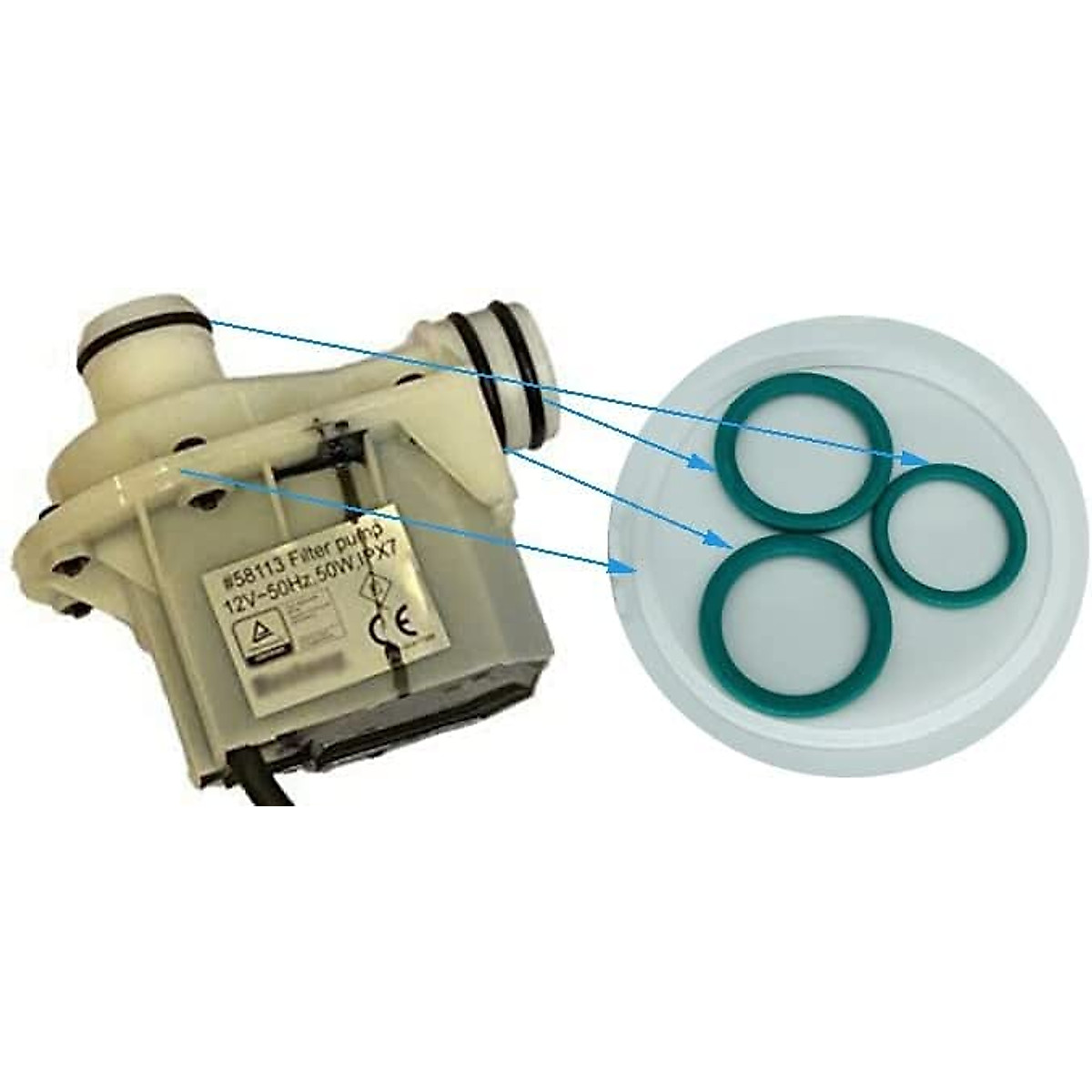 Bamkyait P4071 58113 Replace Lay-Z-Spa Coleman Hot Tub Water Pump Seal E02 Rebuild Kit with Impeller & Shafts