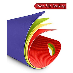 Dexas Heavy Duty Grippmat Flexible Cutting Board Set of Four, 11.5 x 14 inches, Blue, Green, Yellow and Red,6554PK